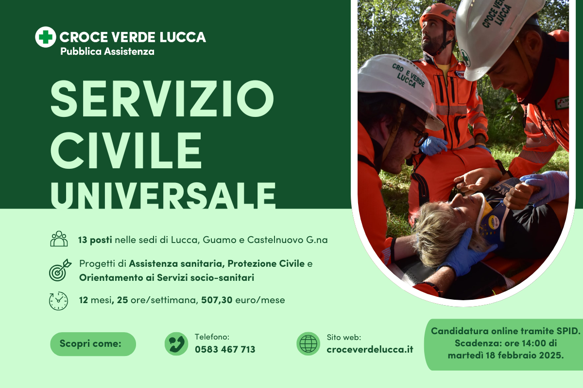 Servizio Civile Universale 2025 – Croce Verde Lucca